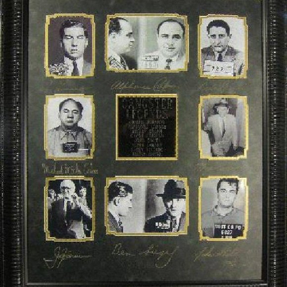 Art | Rare Gangster Legends Museum Framed Collage Plate Signed | Poshmark